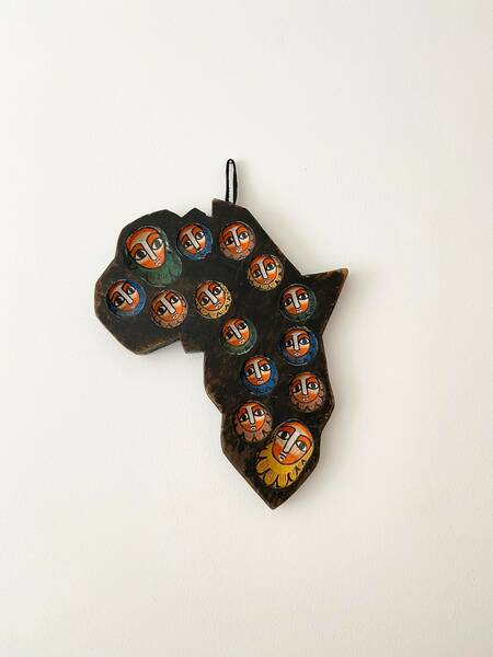 African Wall Plaque, Map Of Africa, Hand Painted Wall Hanging, African ...