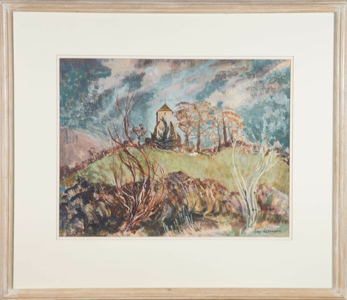 Bay Robinson (1898 1983) 1958 Watercolour, Pyecombe Church | Vinterior