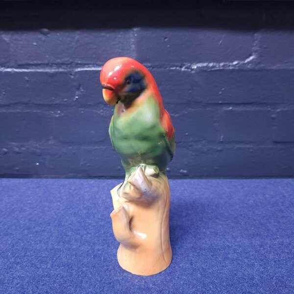 Early 20thc Painted Parian Ware Parrot Spill Vase | Vinterior