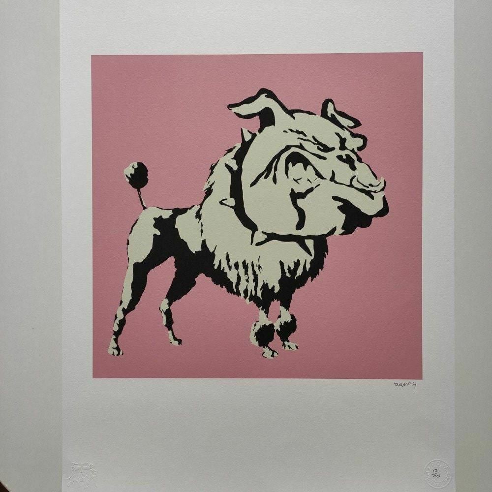 Banksy Pitbull Poodle Certificate (Banksy Wall Art, Banksy Lithograph ...
