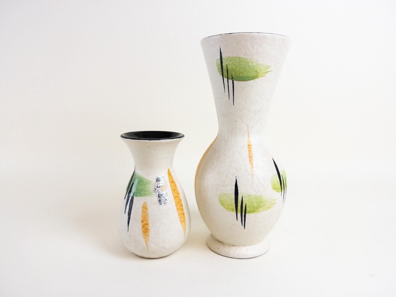 West German Pottery Set Jasba Keramik Vases 109 22 And 581 12 Set Retro ...
