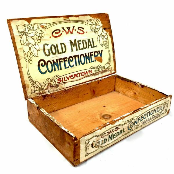 Antique Advertising Cws Crumpsall Biscuit Works Wooden Shop Display Box ...