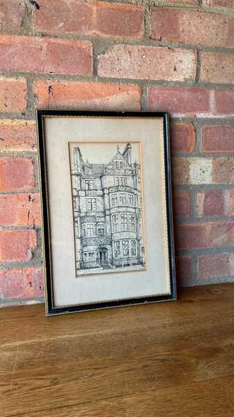 Early 1900’s Architectural Pen And Ink Drawing By Oscar Almeida Of 6 ...