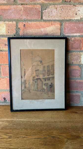 Early 1900 Original And Signed Watercolour Drawing Of A Street In Cairo ...