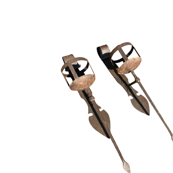 Medieval Style Iron Flambeau/Candlestick Holders | Vinterior