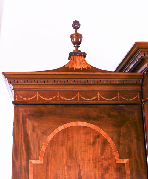 Victorian Sheraton Revival Inlaid Breakfront Wardrobe 19th C | Vinterior