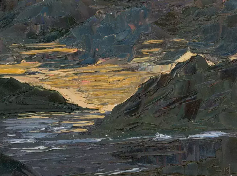 Daniel Nichols Contemporary Oil, Scottish Loch Scene | Vinterior