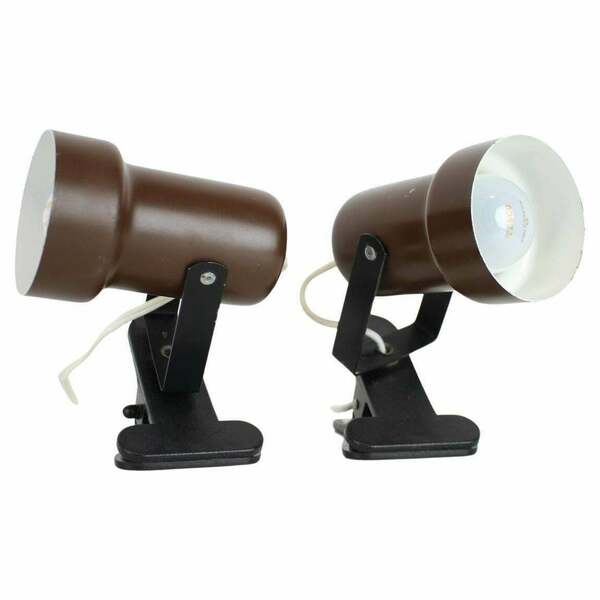Pair Of Two Attachable Table Lamps With A Clip, 1970's, Czechoslovakia ...