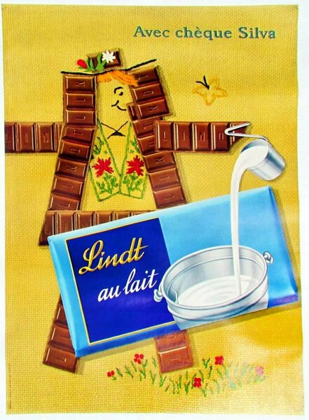 Lindt Milk Chocolate Original Vintage Poster | Vinterior