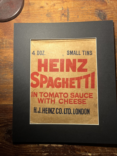Vintage Heinz Spaghetti Original Artwork Bar Cafe Restaurant 1948 ...