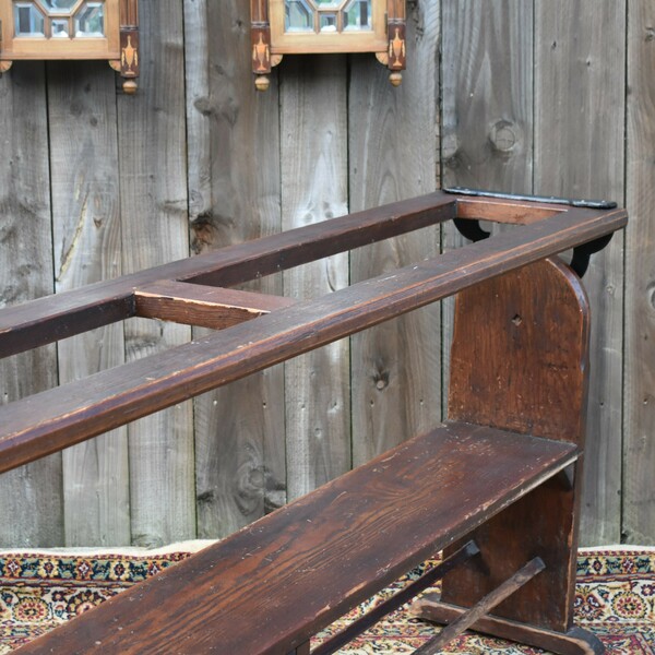 Antique Railway Station Platform Reversible Flip Over Back Pitch Pine ...