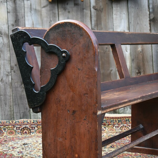 Antique Railway Station Platform Reversible Flip Over Back Pitch Pine ...