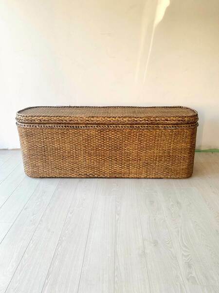Vintage Rattan Storage Trunk Chest | Vinterior