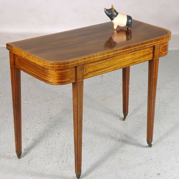 Sheraton Card Table (Delivery Available) Mahogany Satinwood Antique ...
