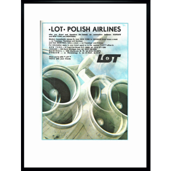 Framed Advert For Lot Polish Airlines, 1977 | Vinterior