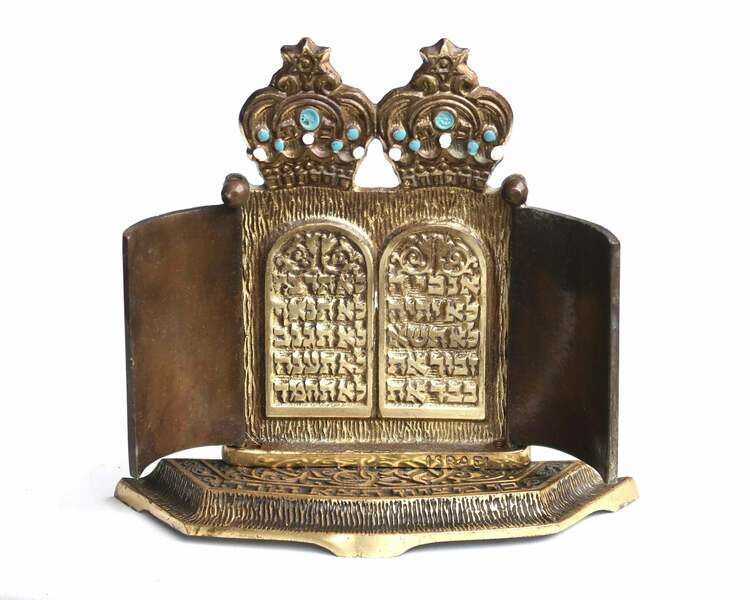Judaica Brass Ten Commandments Stand, Hein Ami Israel, 1960s / Torah ...