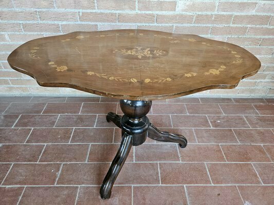 Blond Walnut Biscuit Table With Maple Inlays, Pink Maple And Mahogany ...
