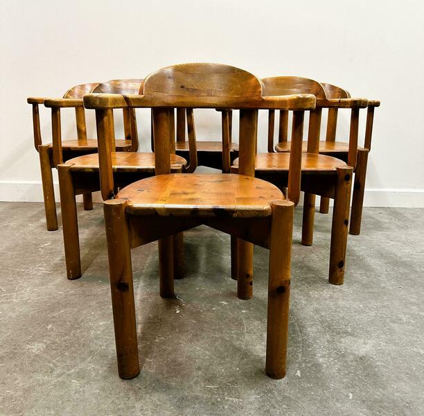Set Of 6 Vintage Pine Armchairs Dining Chairs Pine Chairs By Rudolf ...
