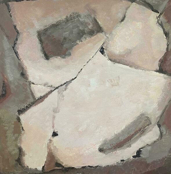 Yvette Dubois Habasqueabstract Expressionist Original Oil Painting Pink ...