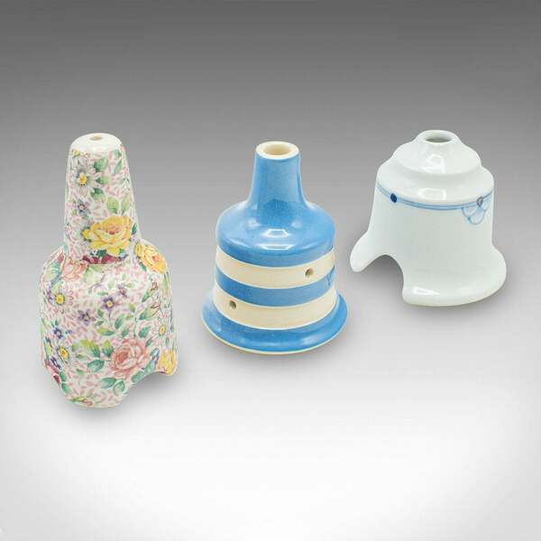 Trio Of Vintage Pie Chimneys, English, Ceramic, Cookery, Baking Aids ...