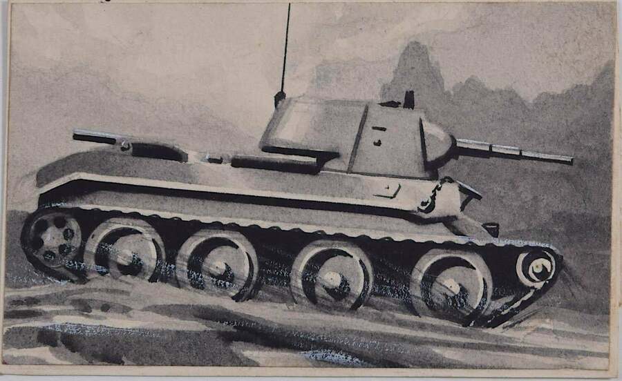 Vivian Bewick, Second World War Swillbin Painting, Soviet T 34/76 1941 ...