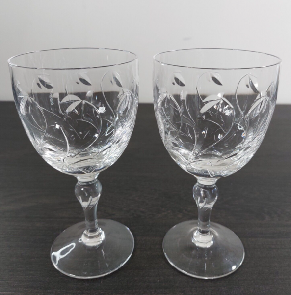 Stuart Crystal Water Goblets Wine Glasses Minuet Glass 16cm 260ml Vtg ...