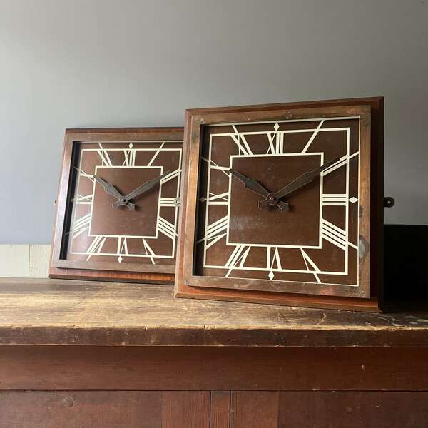 Vintage Bronze Cinema Clocks | Vinterior