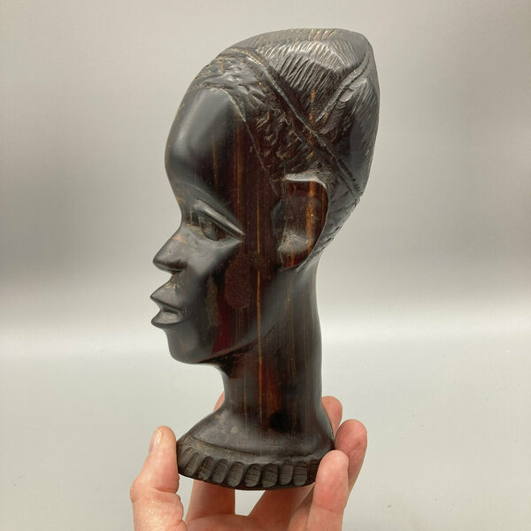 Hand Carved Wooden African Bust Traditional Head Figurine 7.5" Tall ...