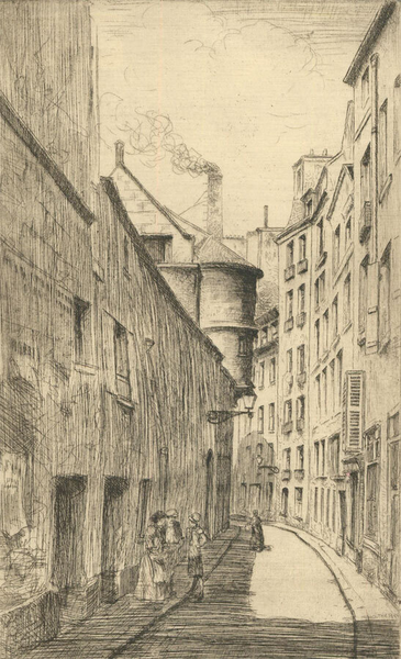 Herbert Cutner (1881 1969) Early 20th Century Etching, City Side Street ...