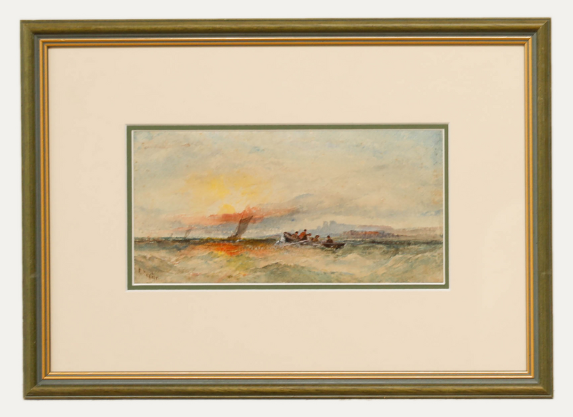Frederick Tucker (1860 1935) Watercolour, Rowing Into The Sunset ...