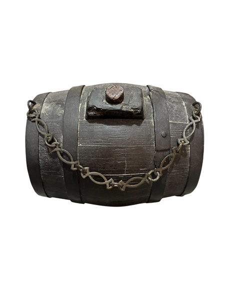 Antique Welsh Oak Cider Flask, Welsh Oak Harvest Costrel | Vinterior