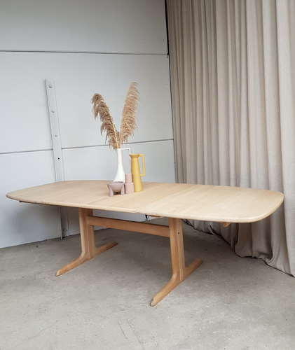 Vtg Late Mid Century Skovby Solid Beech Danish Extending Dining Table R766 | Skovby | Vinterior