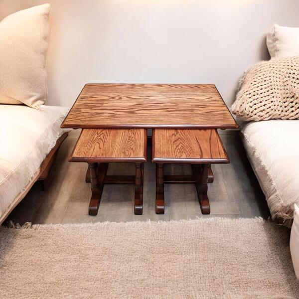 Vintage Old Charm Wood Bros Coffee Table / Nest Of Tables / Set Of 3 ...