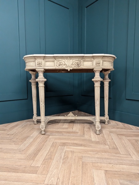 Authentically Aged 19th Century Marble Top Console Table | Vinterior
