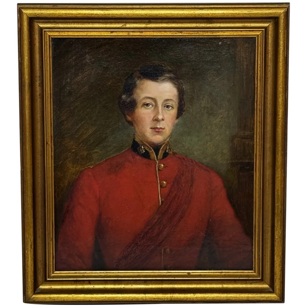 Oil Painting Portrait Red Coat Victorian Infantry Officer Second ...