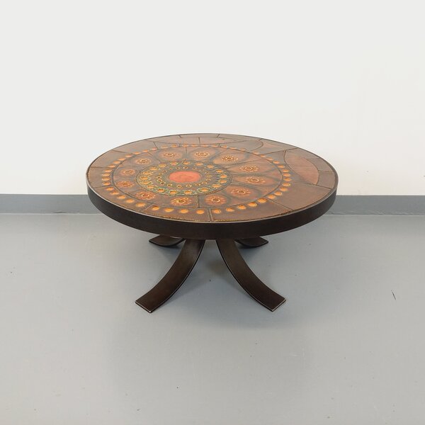 Raymond Corroyez Round Coffee Table In Ceramic And Steel | Vinterior
