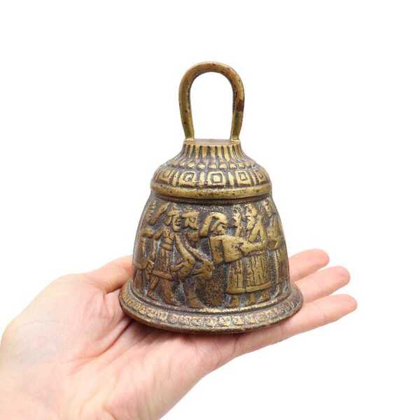 Large Antique English Brass Sanctuary Church Bell Biblical Scene ...