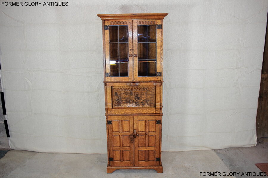 A Tom Spencer Griffiths Monastic Carved Oak Corner Drinks / Wine ...