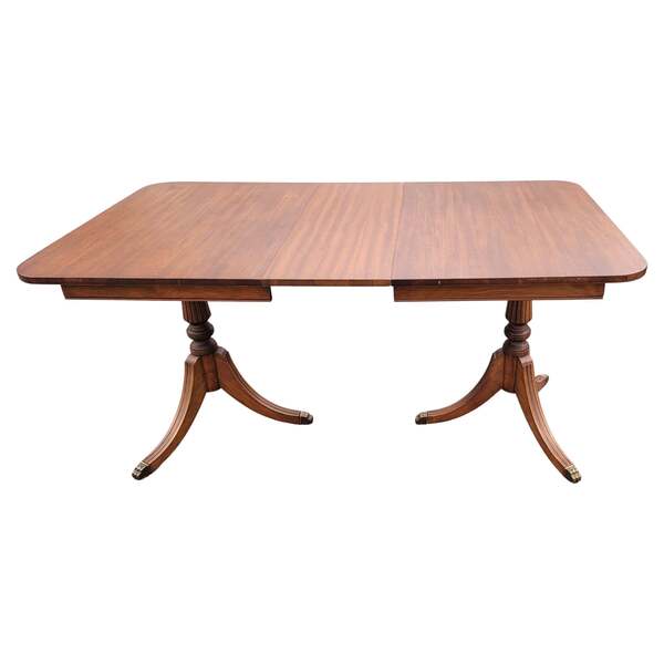 1930s Newly Refinished Double Pedestal Mahogany Extension Dining Table ...