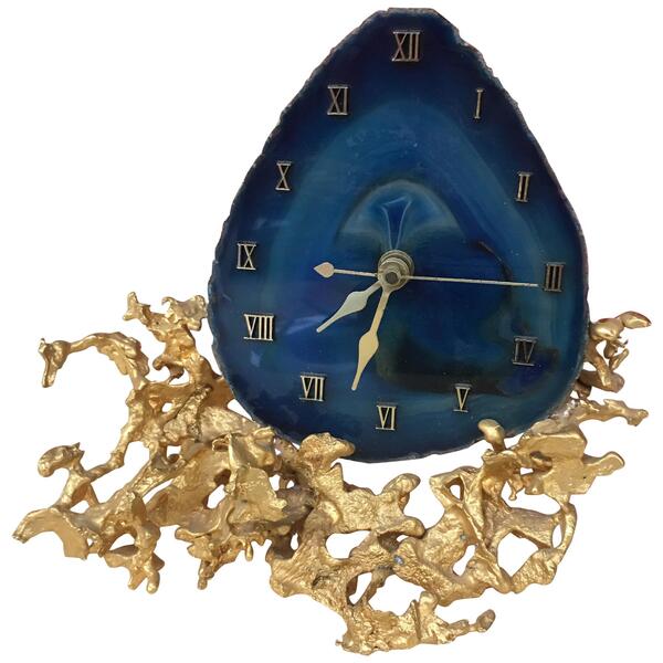 Bronze And Agate Table Clock Attributed To Jacques Duval Brasseur Or ...