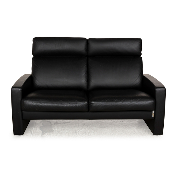 Erpo Just Relax Leather Two Seater Black Manual Function Sofa | Vinterior