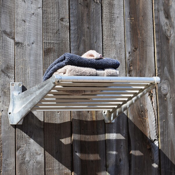 Antique Vintage Railway Train Heavy Chrome Luggage Rack Towel Bathroom ...