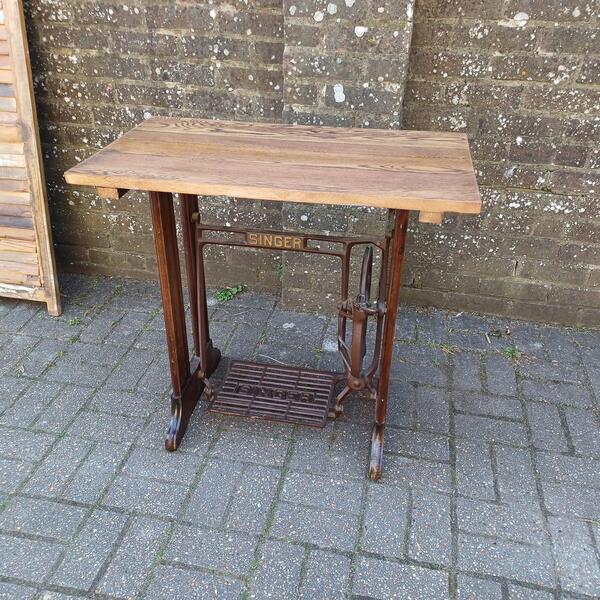 Upcycled Vintage Singer Treadle Sewing Machine Base Table Stripped ...