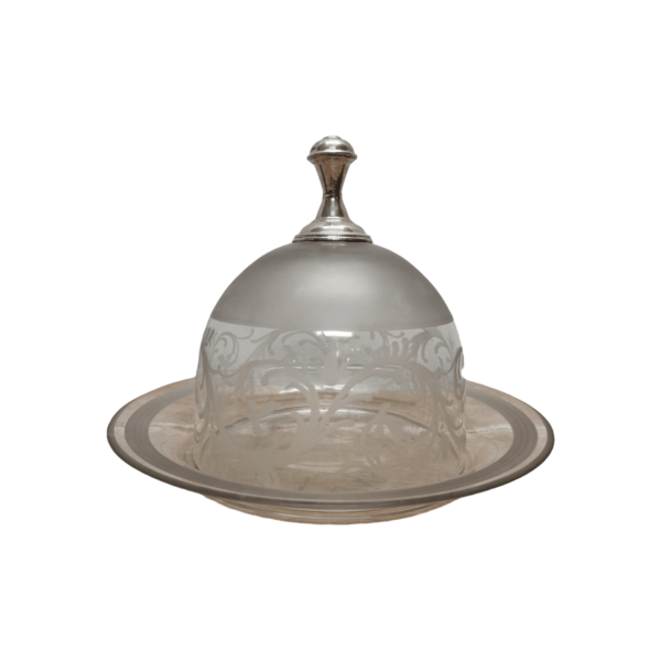 Crystal Cheese Dome With Silver Cap, Early 1900s | Vinterior