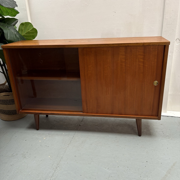 1950s/60s Heals Hallway Teak & Glass Cabinet With Sliding Doors | Heal ...