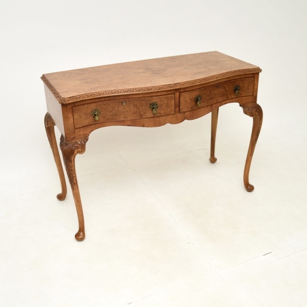 Antique Burr Walnut Console / Side Table | Vinterior