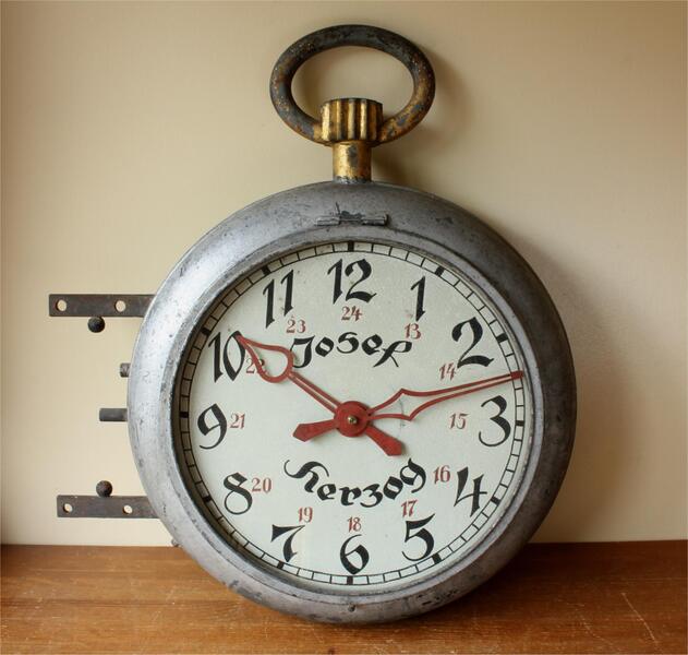 Large Double Sided Josef Herzog Jewellery Shop Clock. Antique Pocket ...