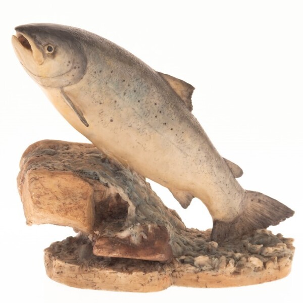 Hand Painted Border Fine Arts Fish Figure Sculpture Signed Nightingale ...