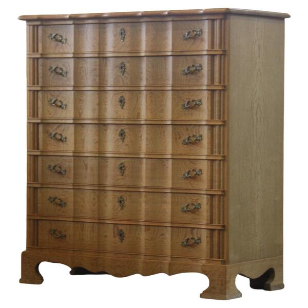 Mid Century Baroque Style Danish Oak High Boy Dresser 1960s | Henning ...