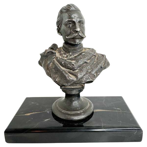 Emperor Wilhelm II. Sculpture Bust On Marble Base Antique German, 1900s ...